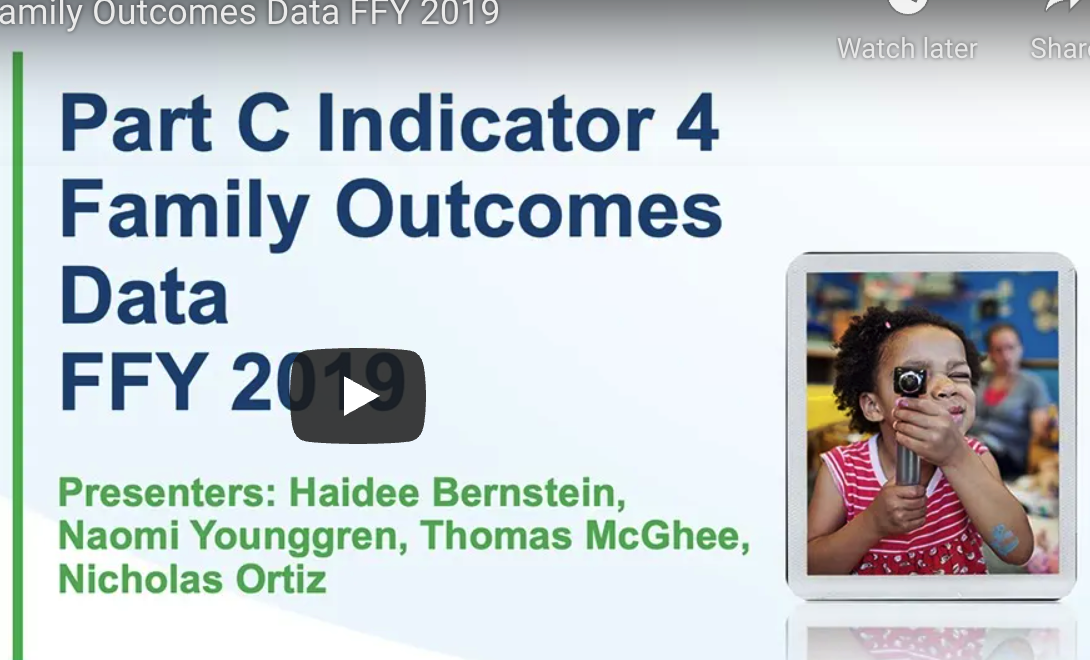 Part C Indicator 4: Family Outcomes Data FFY 2019 | DaSy Center